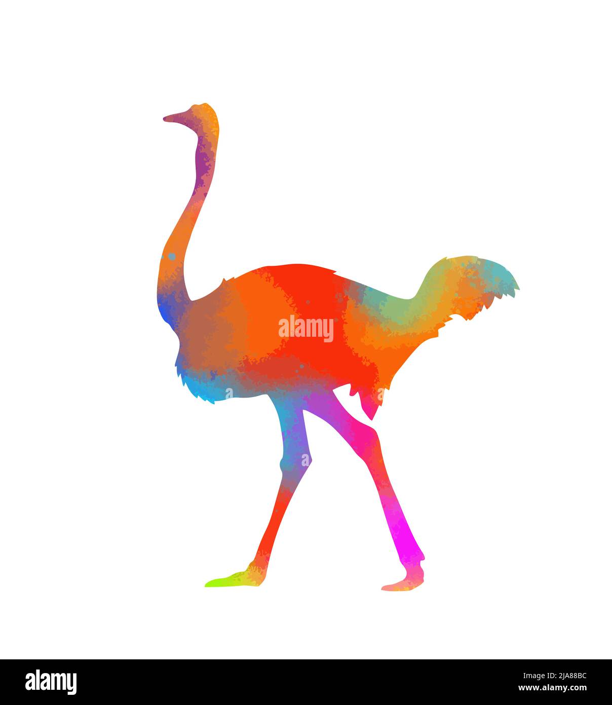 Multicolored abstract ostrich. Vector illustration Stock Vector Image ...