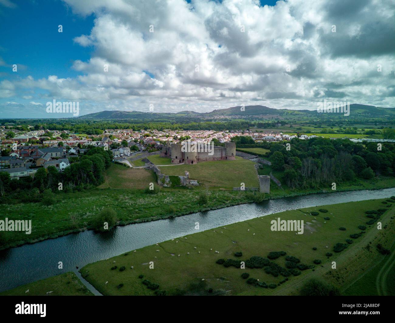 Rhuddlan castle aerial hi-res stock photography and images - Alamy