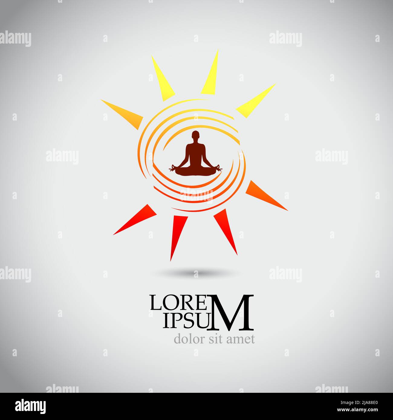 Creative Sun Logo Design Template. Logo sun and yoga. Vector ...