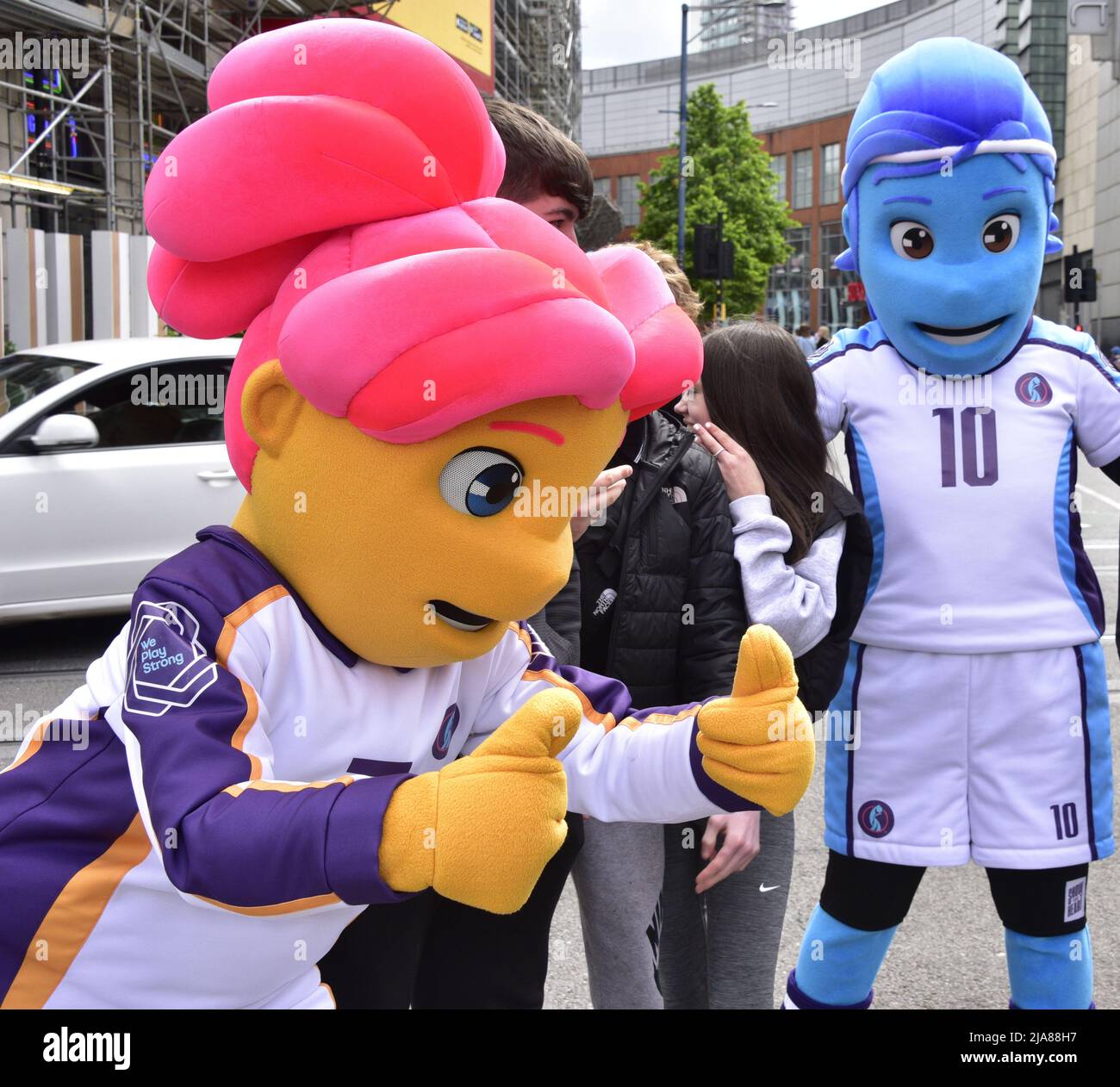 Manchester, UK, 28th May, 2022. Mascot figures pose for a photo with ...
