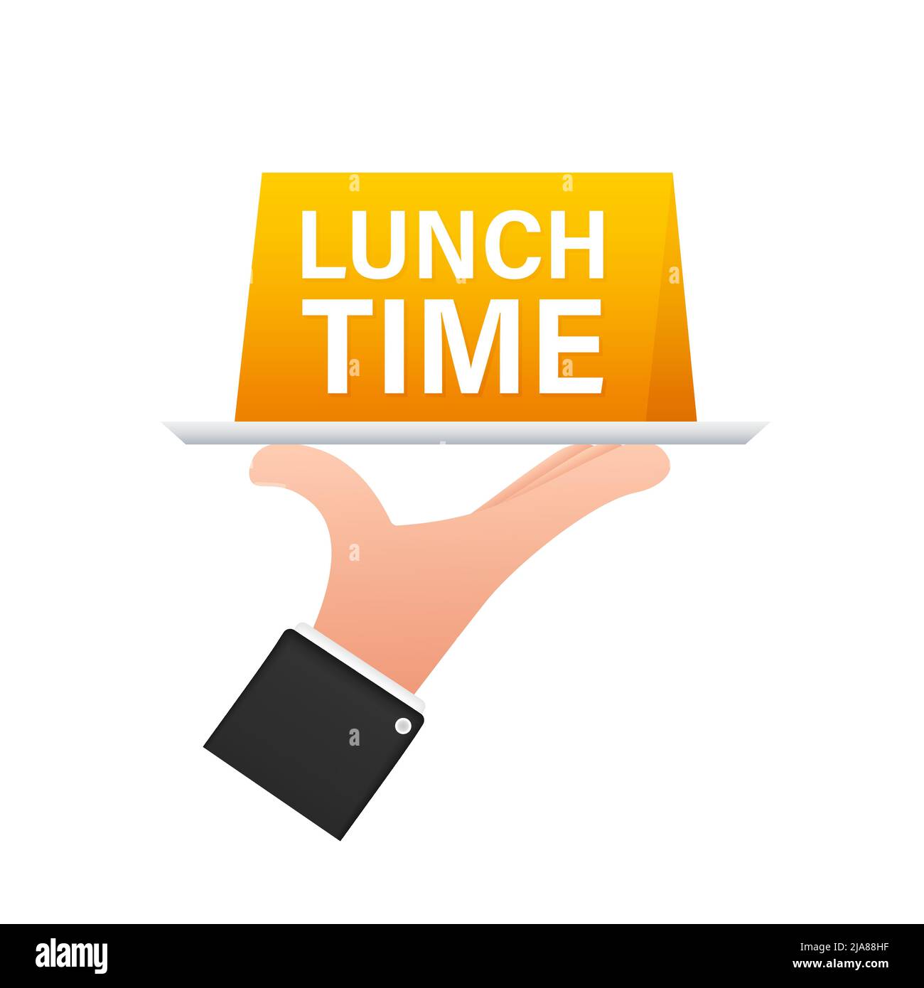 Flat icon with lunch time on white background for cover design. Cooking ...