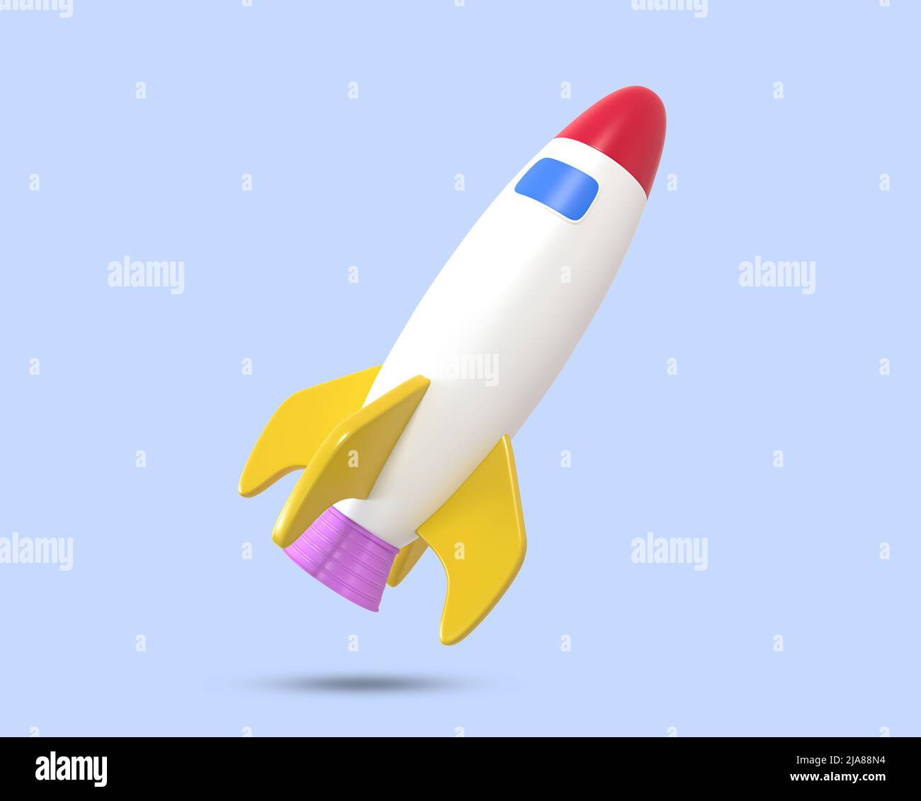 Spaceship rocket launch 3d icon. Flying rocket Shuttle. Rocket ...