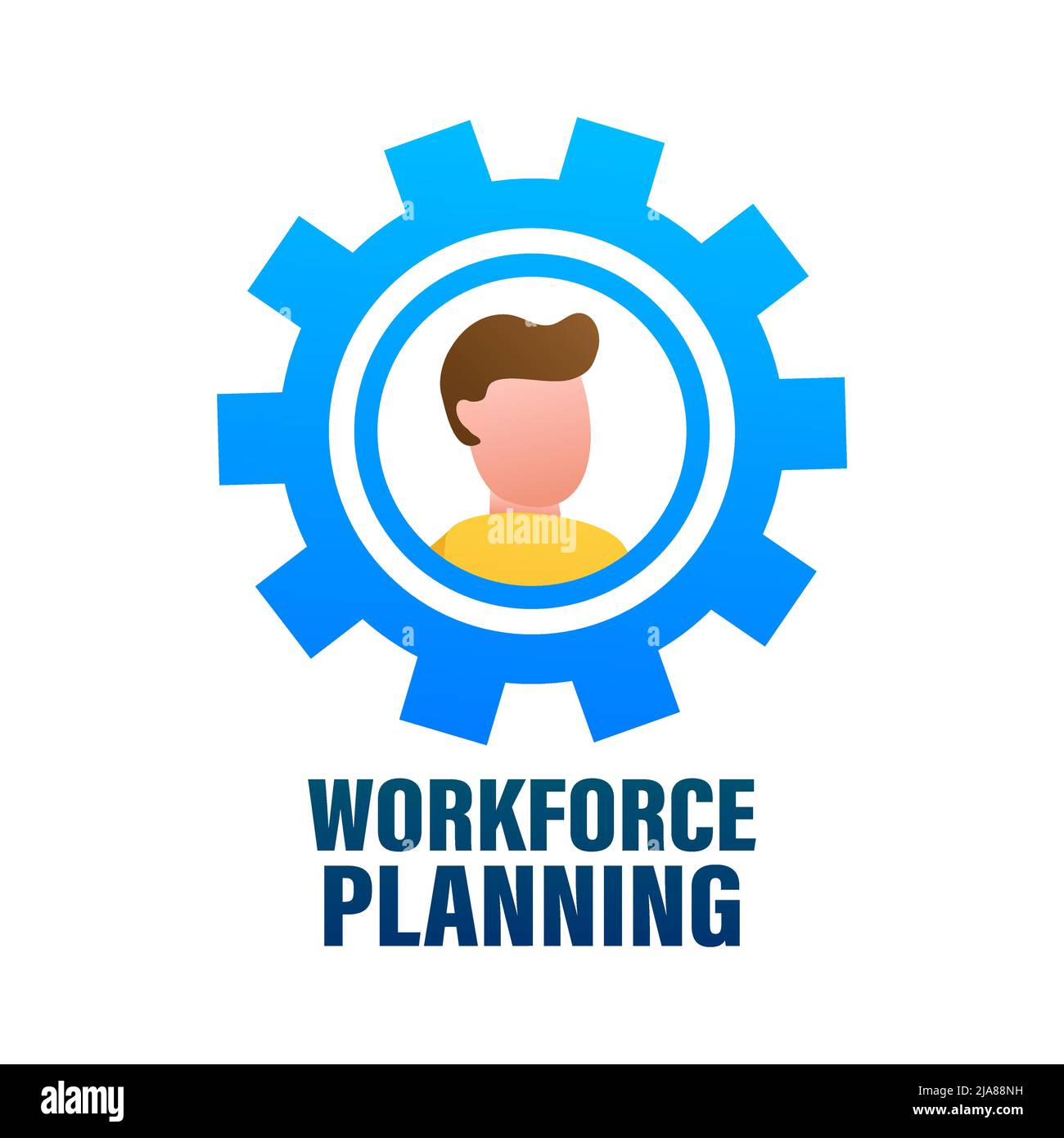 Workforce planning in abstract style. Process chart. 3d icon with ...