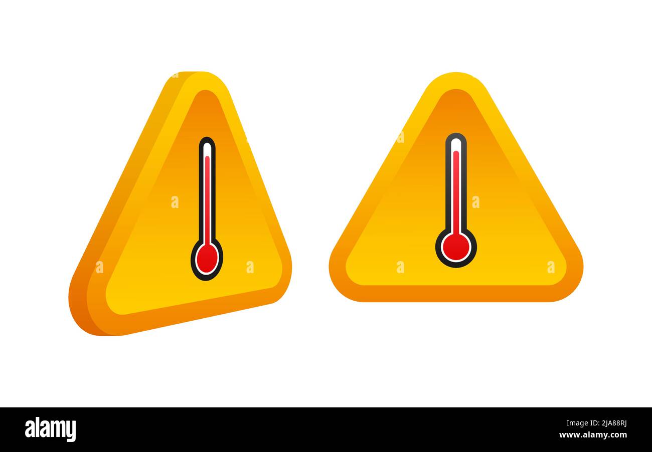 Flat icon with red high temperature. Flat blue icon. Fire, flame Stock ...