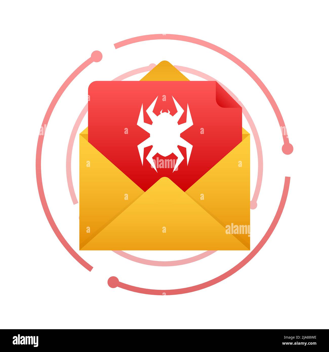 Danger symbol vector illustration. Virus protection. Computer virus ...