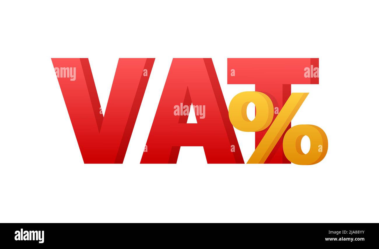 Flat style illustration with green vat percent. Vector illustration ...