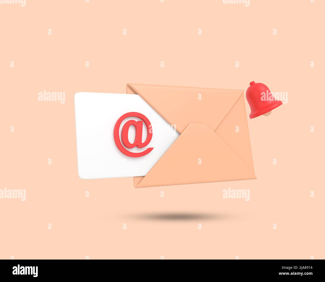 Mail and message with notification alert 3D icon. New mail notification ...