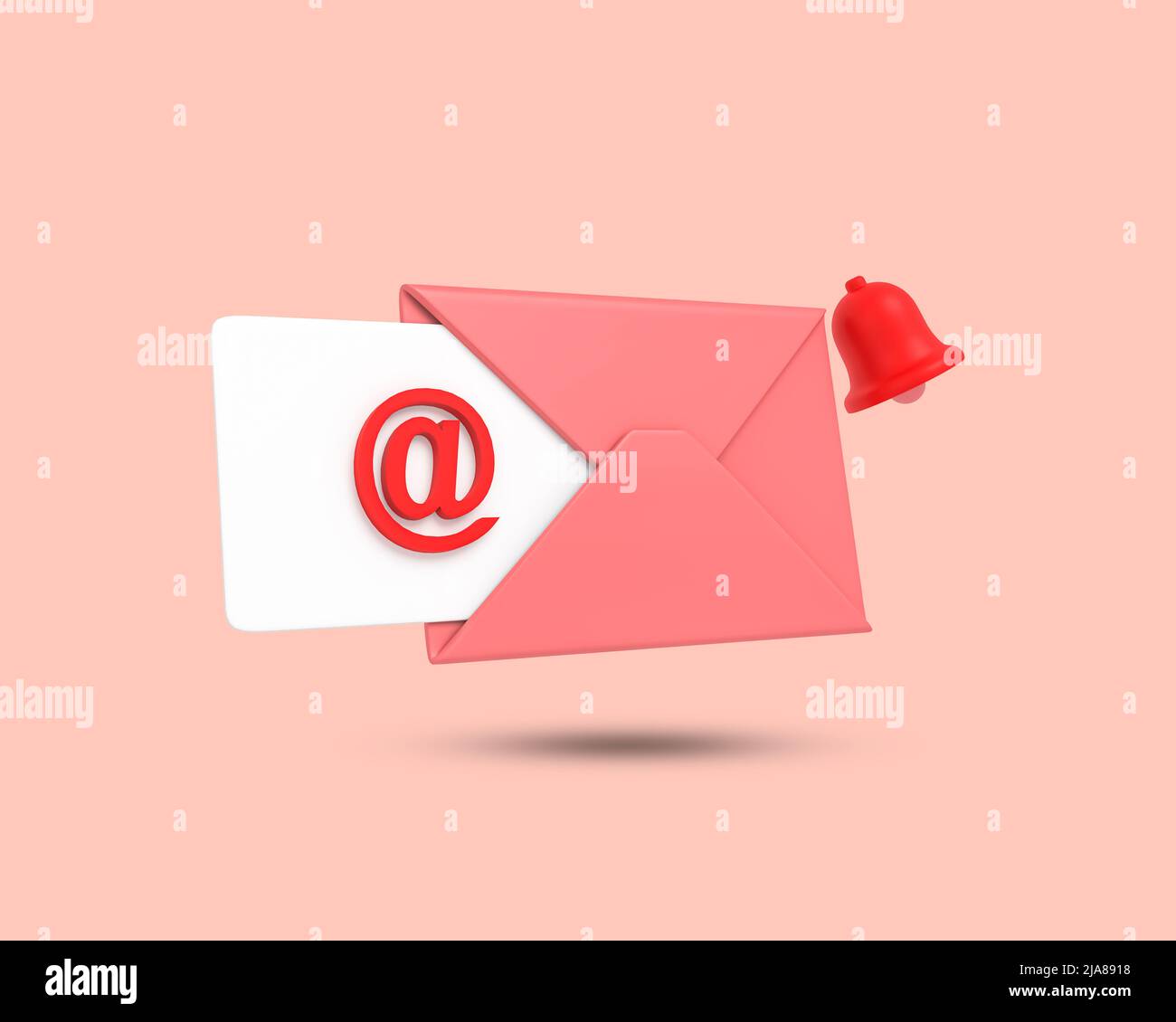 Mail and message with notification alert 3D icon. New mail notification ...