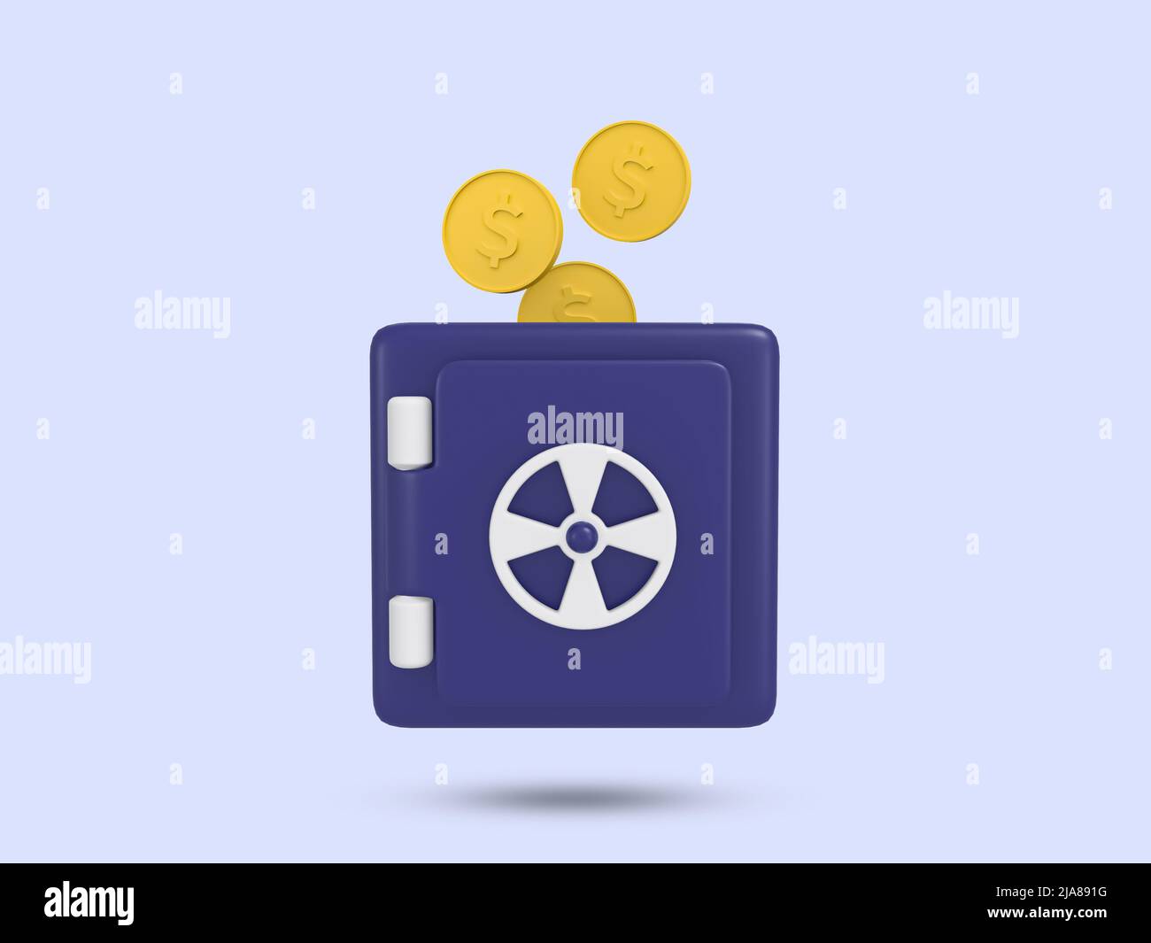 Money coin vault 3D Icon. Blue color money vault symbol. Finance Icon ...