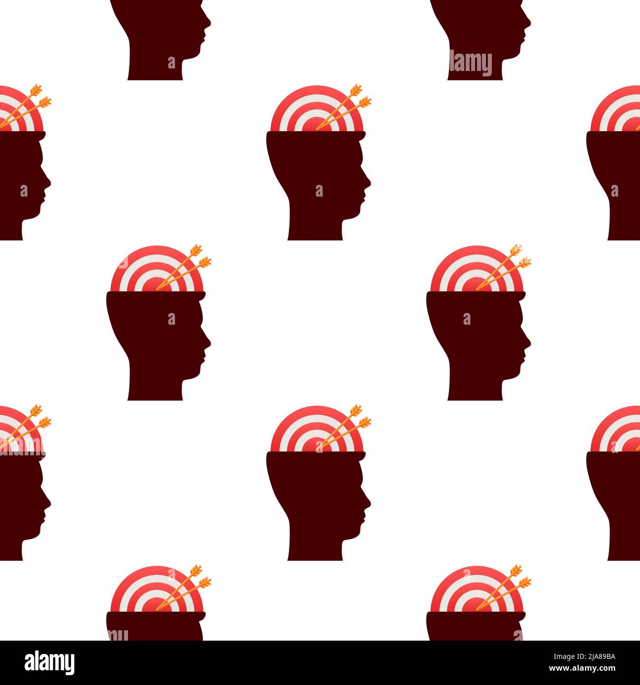 Target brain profile for medical design pattern. Vector illustration ...