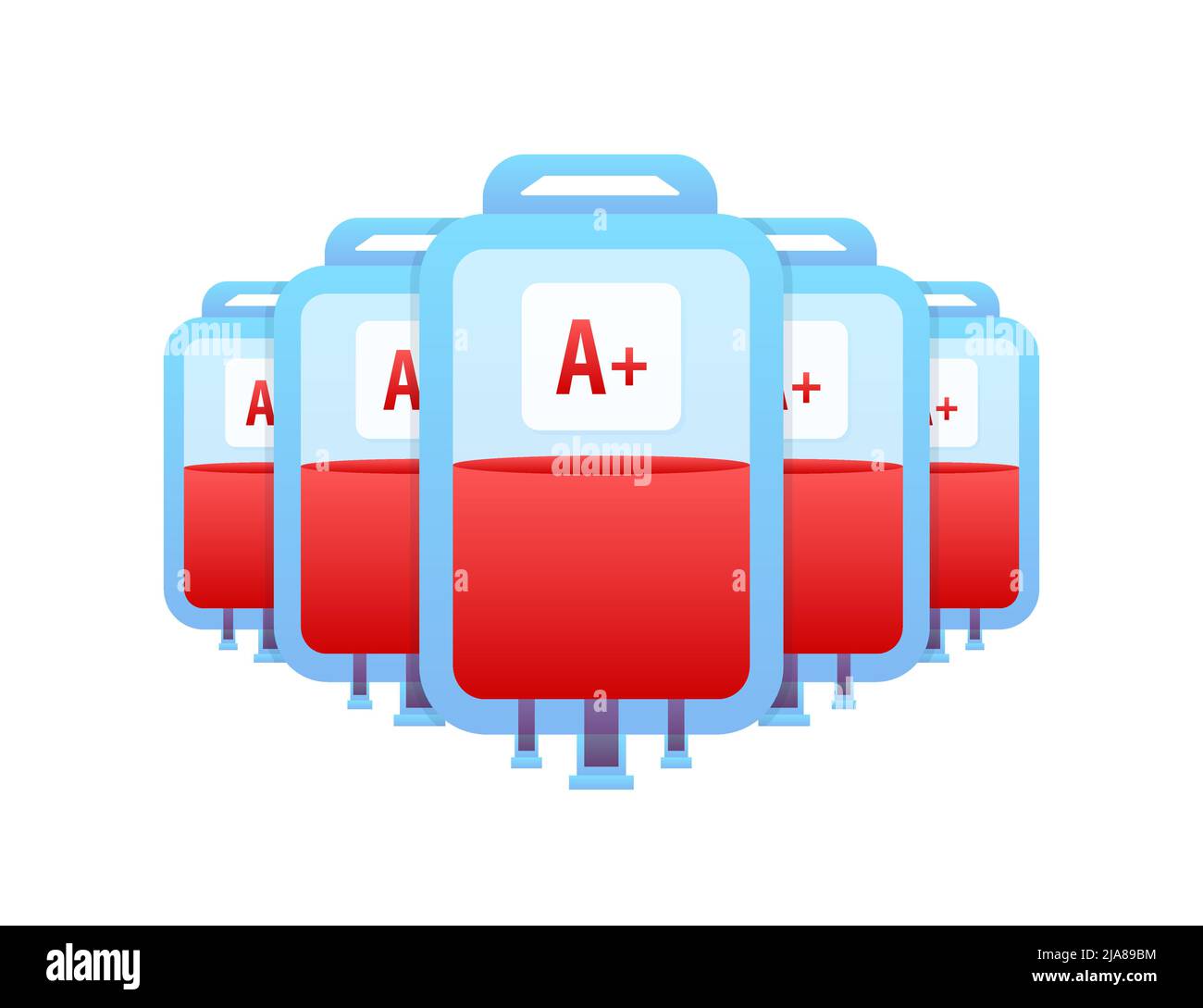 Blood package in flat style on white background. 3d realistic vector ...