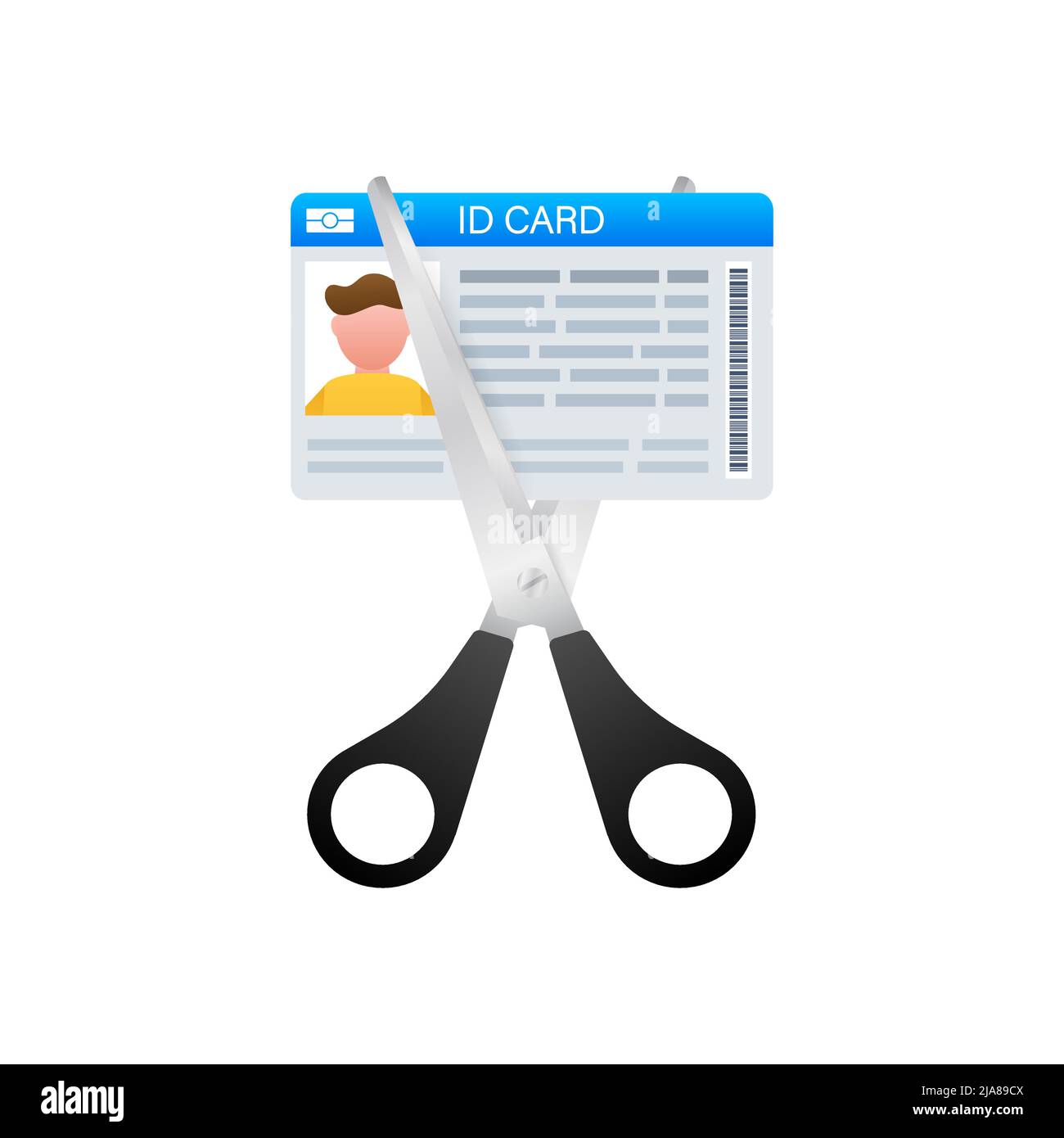 Realistic icon with broken plastic id card on transparent background ...
