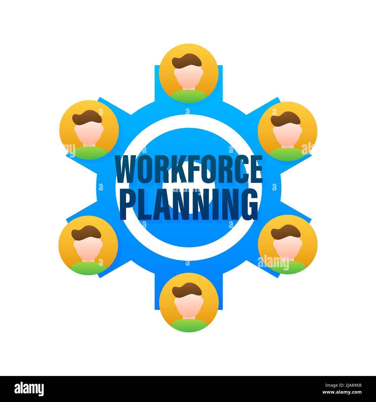 Workforce planning in abstract style. Process chart. 3d icon with ...