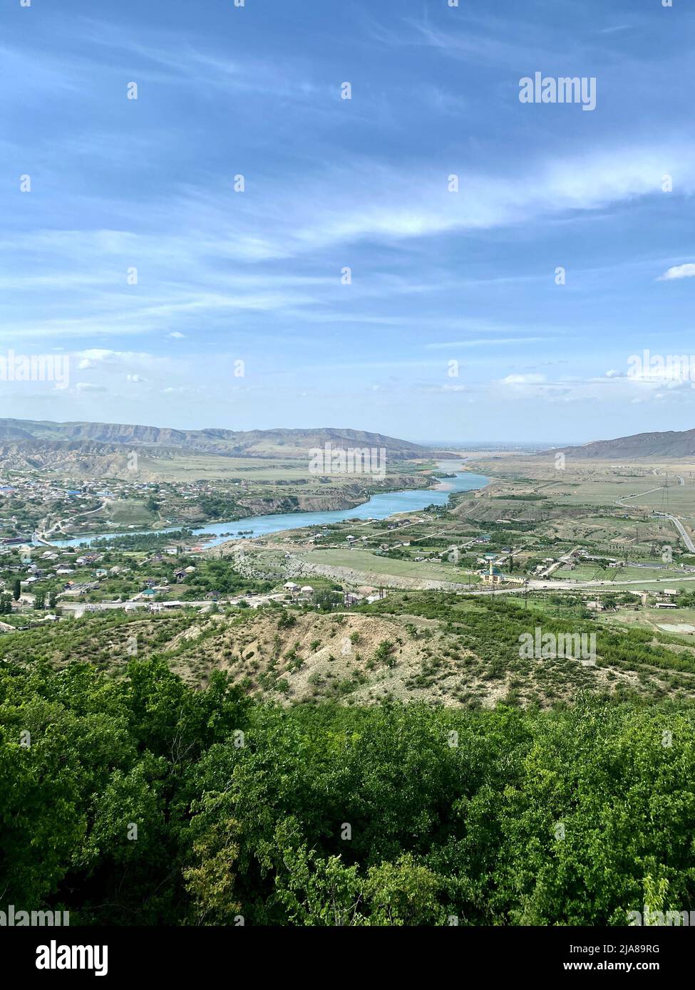 Landscape of the Sulak river valley in the Sulak canyon, Dagestan ...