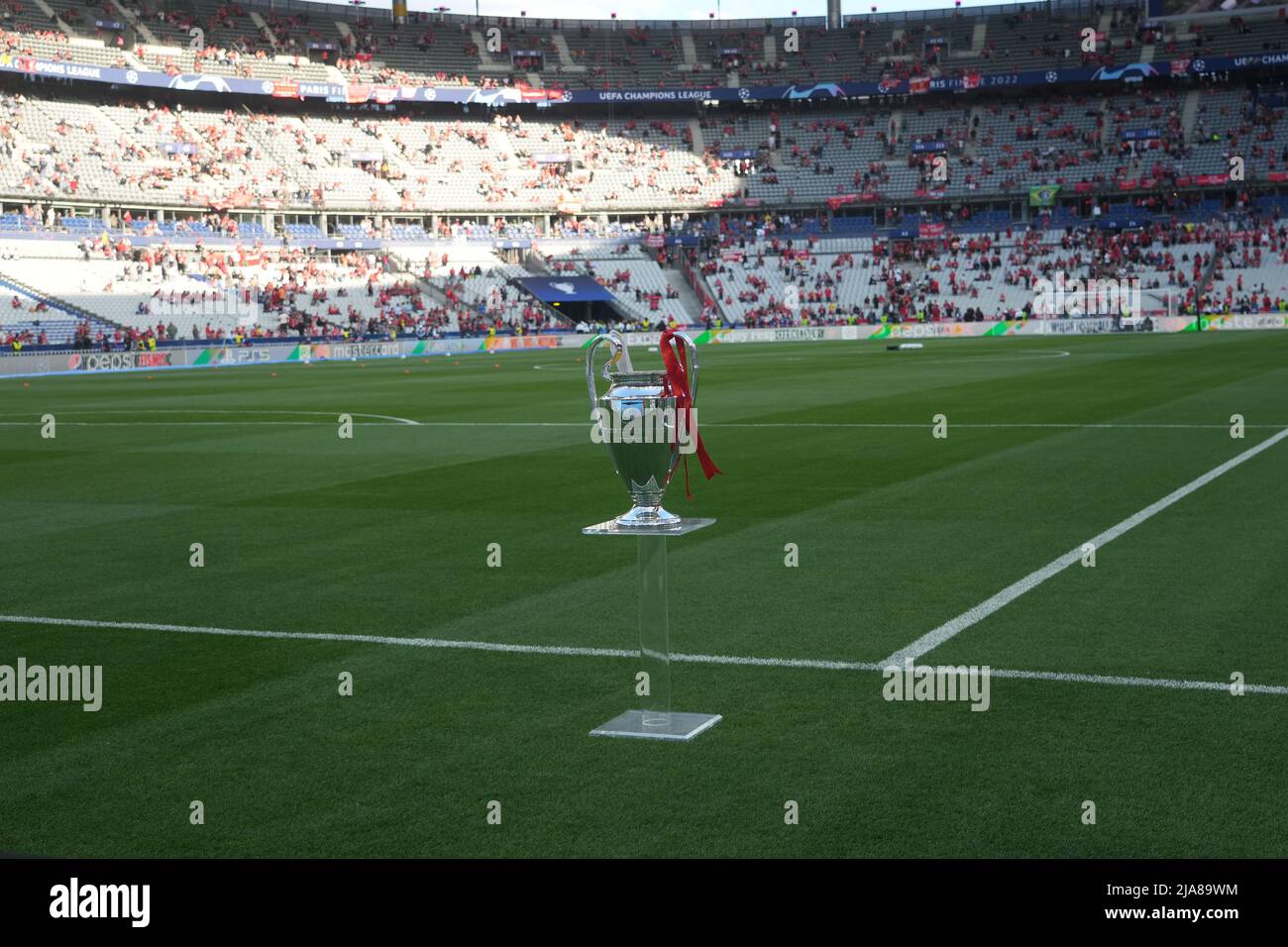 Paris, France. 28th May, 2022. UEFA Champions League trophy during the ...