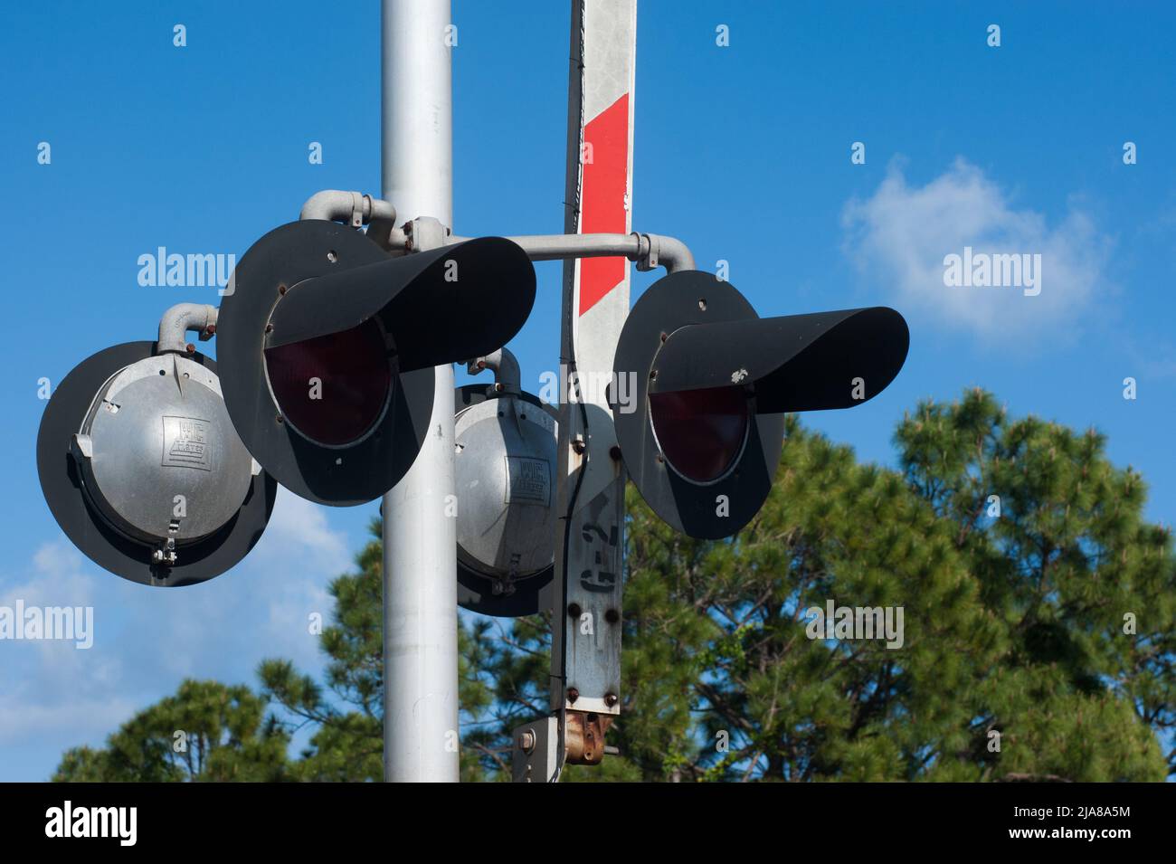 Railroad crossing warning hi-res stock photography and images - Alamy