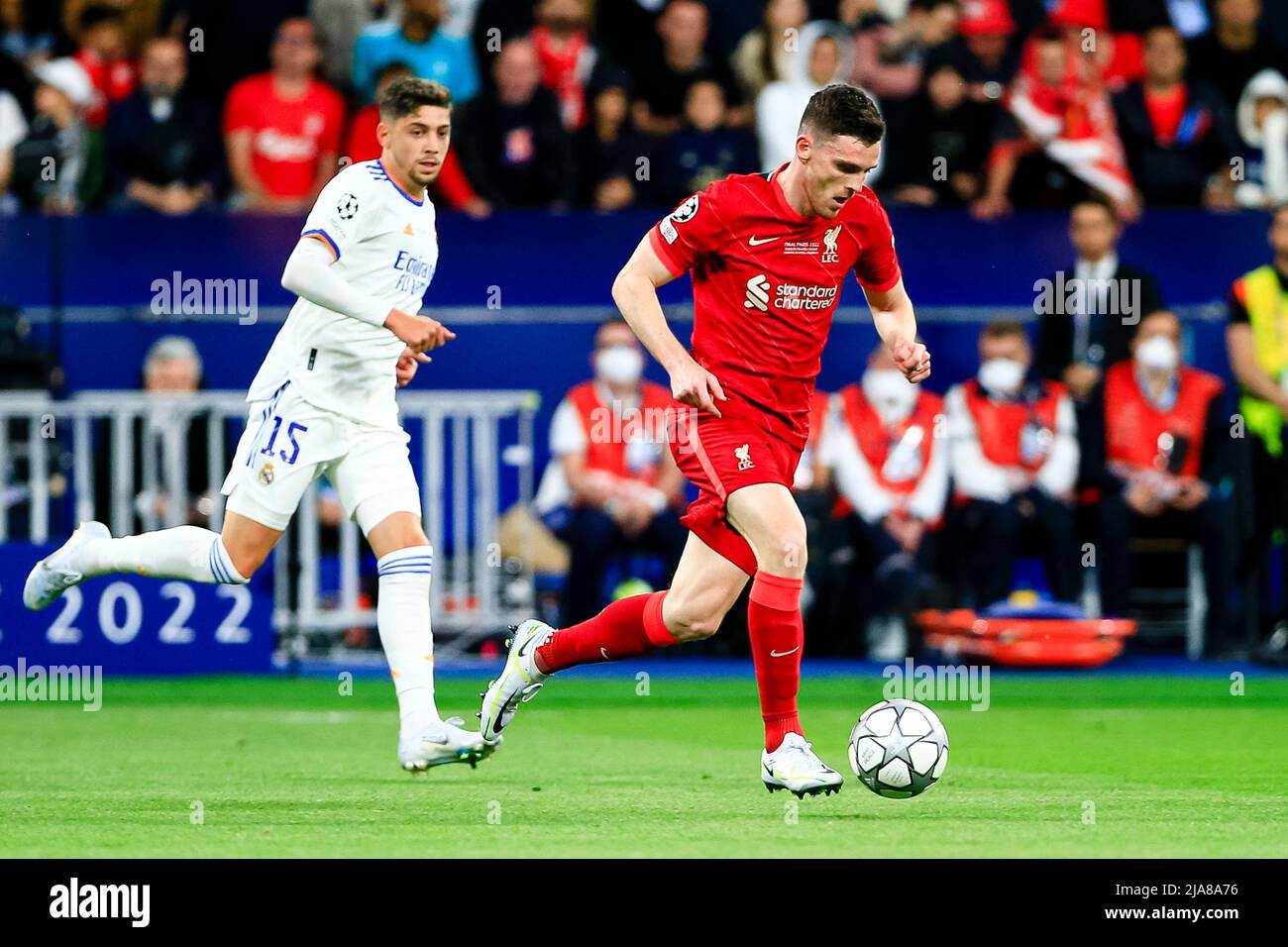 Paris, France - May 28: Andy Robertson of Liverpool (R) runs with the ...