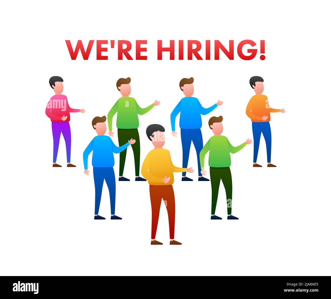 We are hiring flat cartoon illustration. Recruitment concept. Hire ...
