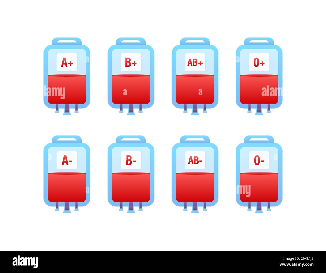 Blood package in flat style on white background. 3d realistic vector ...