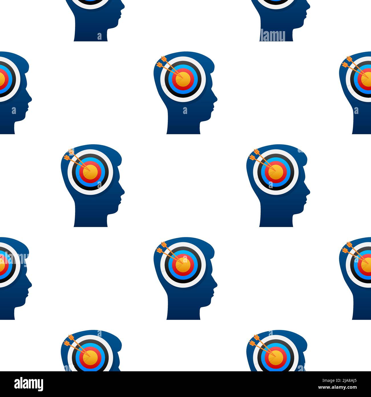 Target brain profile for medical design pattern. Vector illustration ...