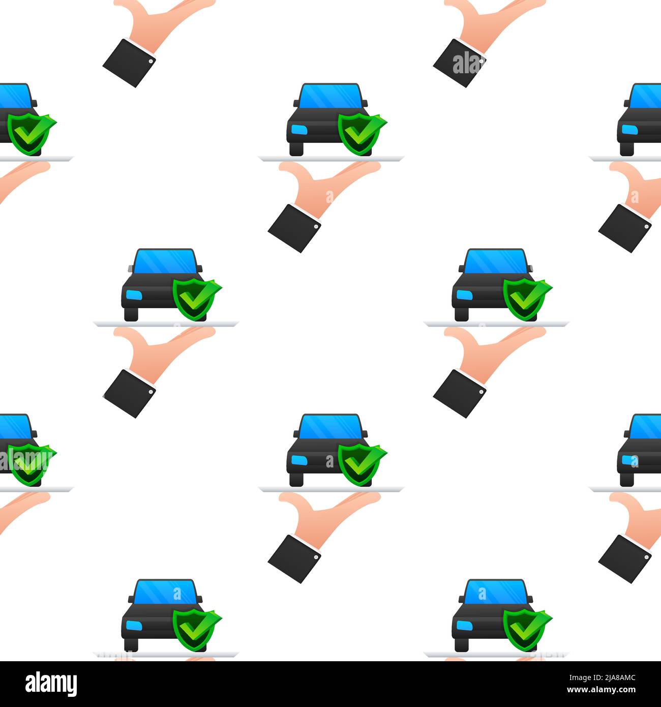 Car insurance contract document over hands pattern. Shield icon ...