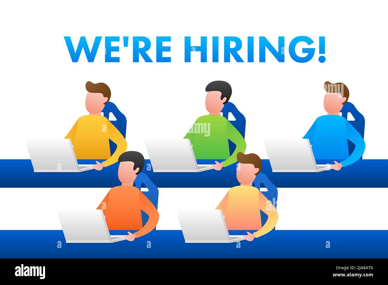 We are hiring flat cartoon illustration. Recruitment concept. Hire ...