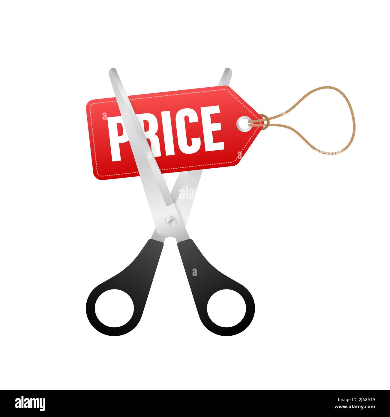 Price cut in flat style on black background. Vector illustration ...
