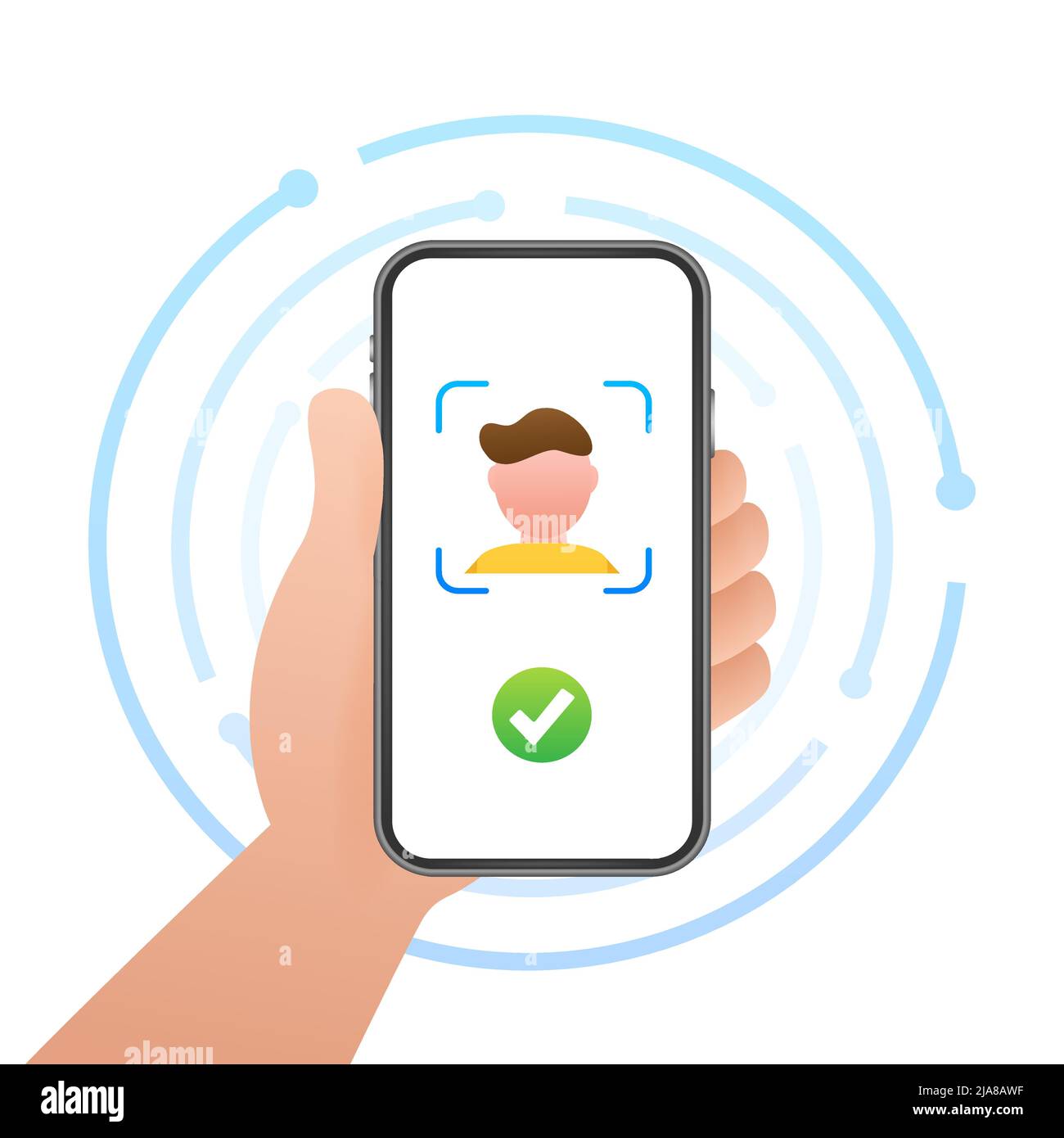 Face recognition concept design. Can use for web banner, infographics ...