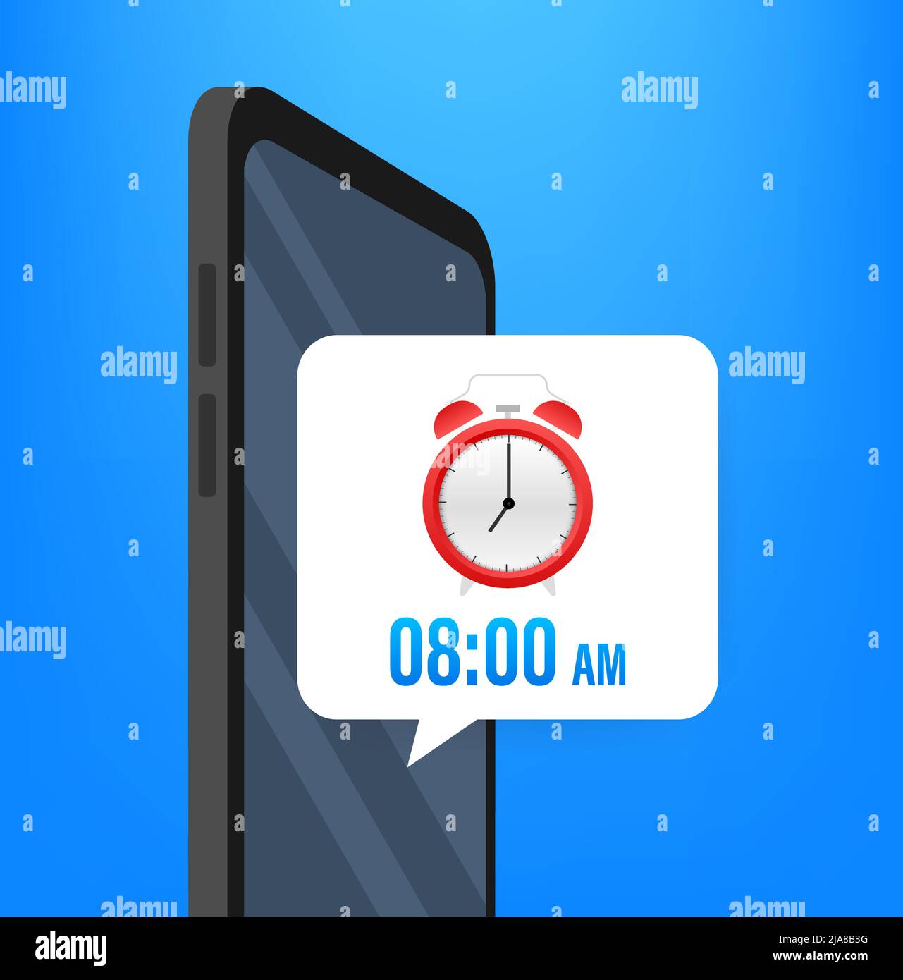 Cartoon mockup with black alarm smartphone. Smartphone mockup. Calendar ...
