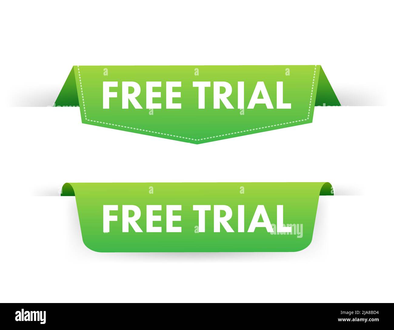 Free trial flat banner on white background. Product advertising. Web ...