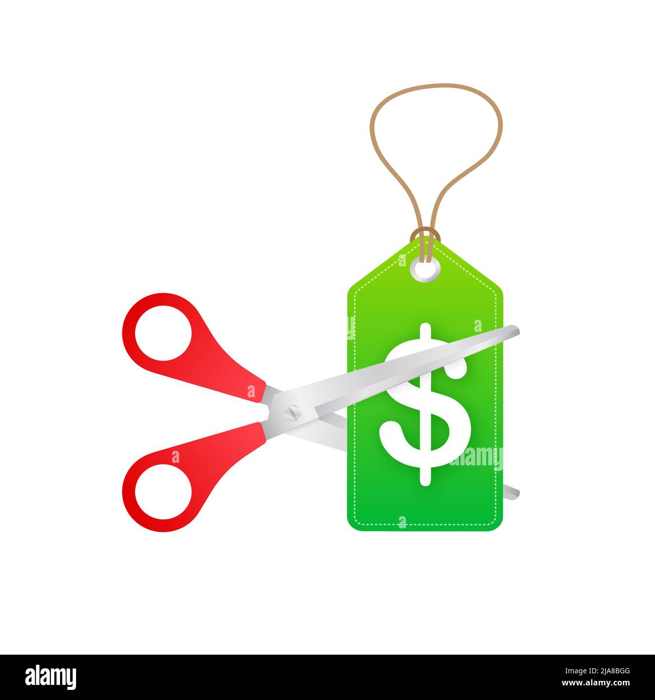 Price cut in flat style on black background. Vector illustration ...