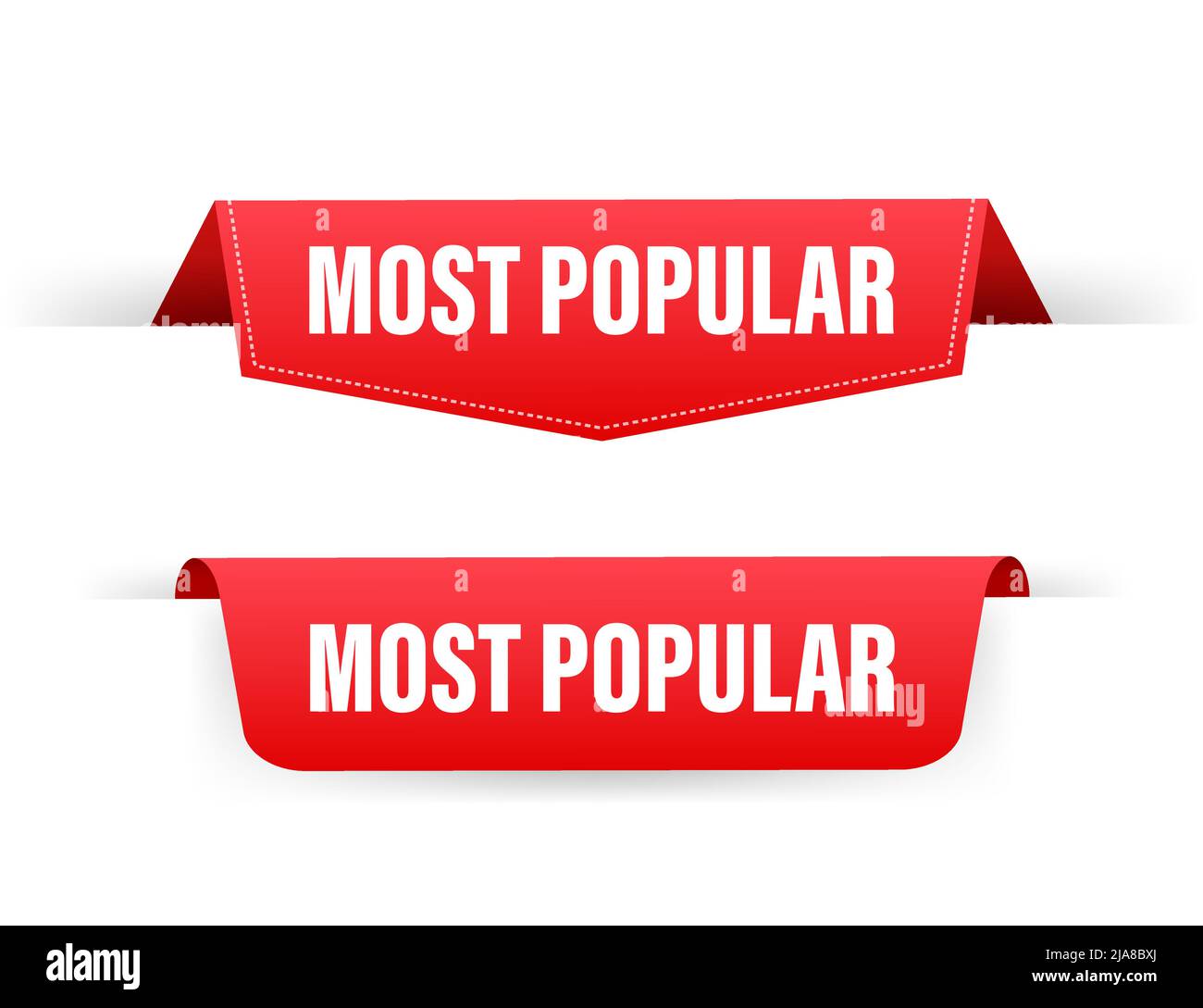 Most popular badge, ribbon isolated on white background, sticker, label ...