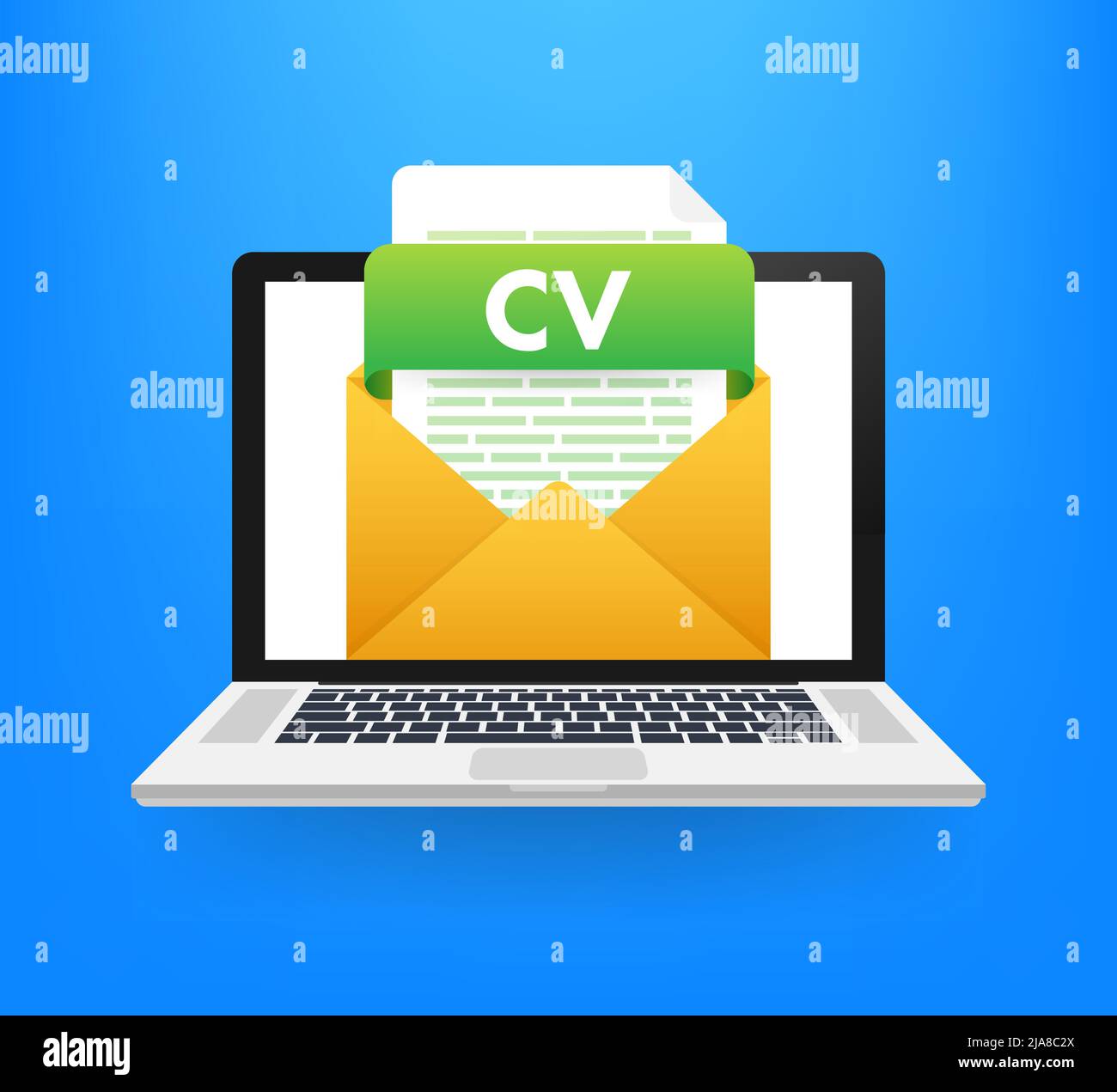 Download CV button. Downloading document concept. File with CV label ...