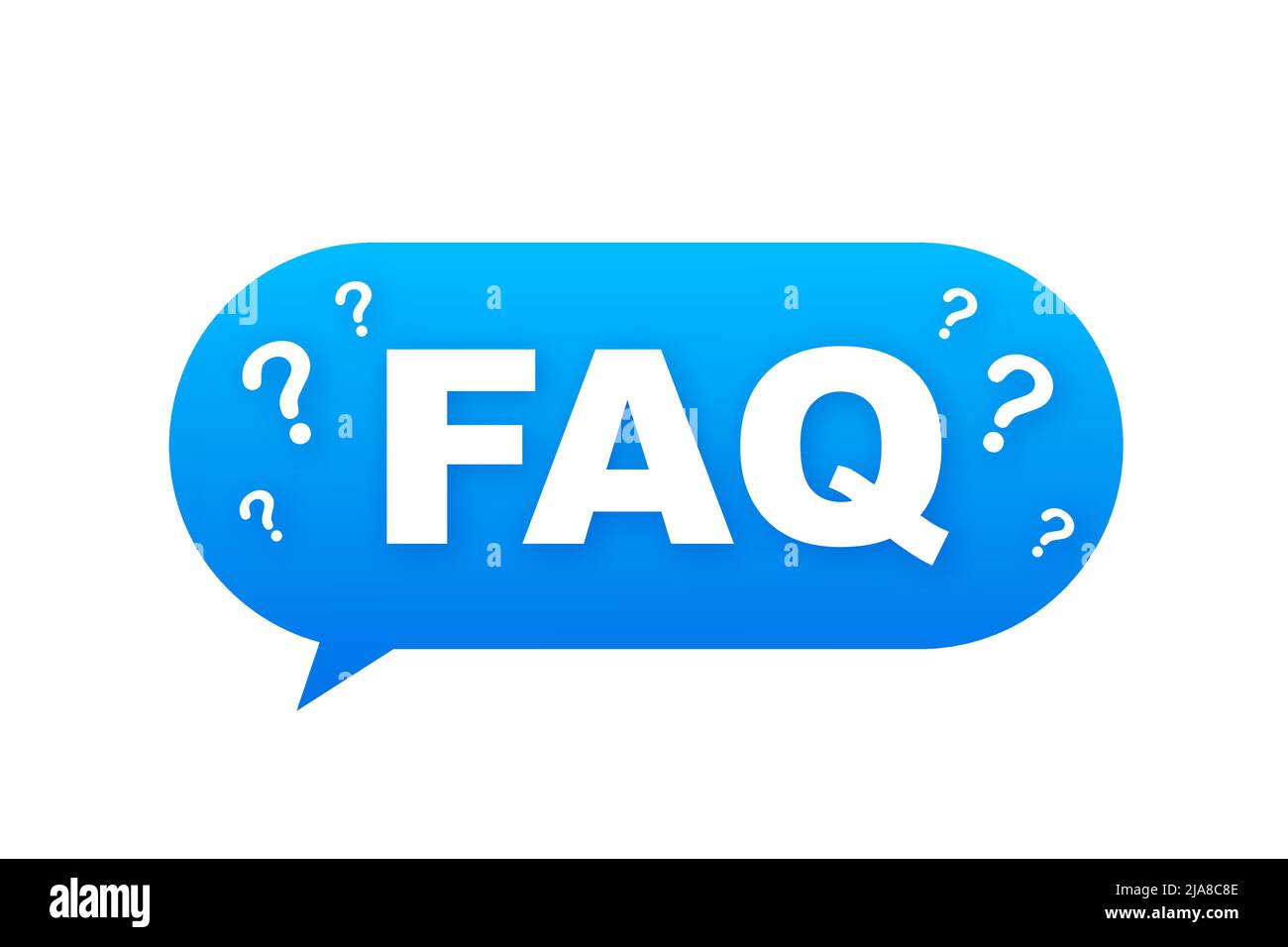 Frequently asked questions FAQ banner. Computer with question icons ...