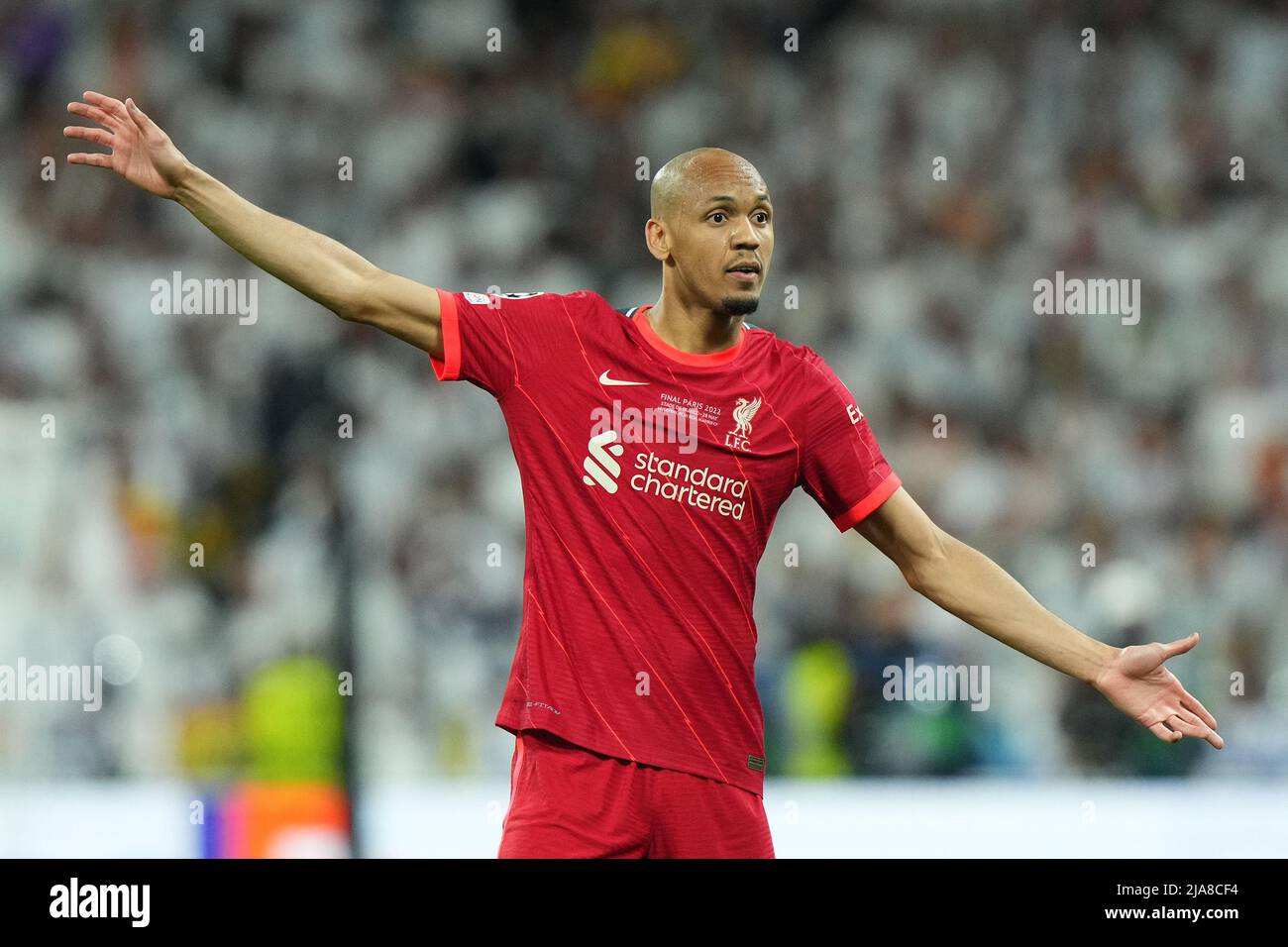Saint Denis, France. 28th May, 2022. Fabinho of Liverpool FC during the ...