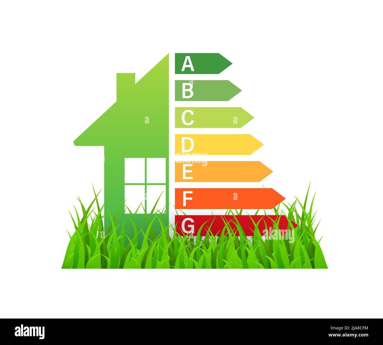 Energy efficiency chart and house concept. Home icon vector. Solar ...