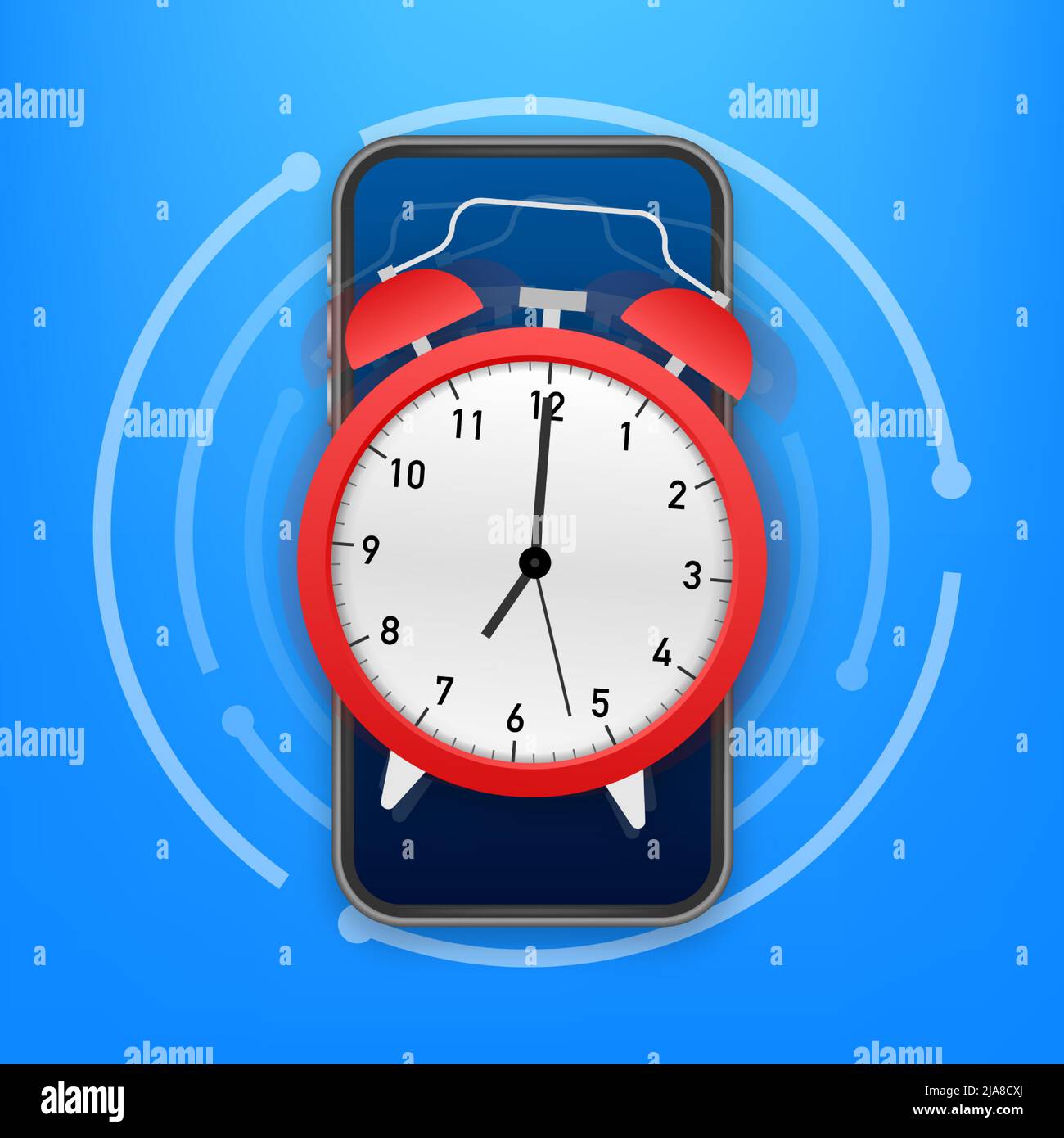 Cartoon mockup with black alarm smartphone. Smartphone mockup. Calendar ...