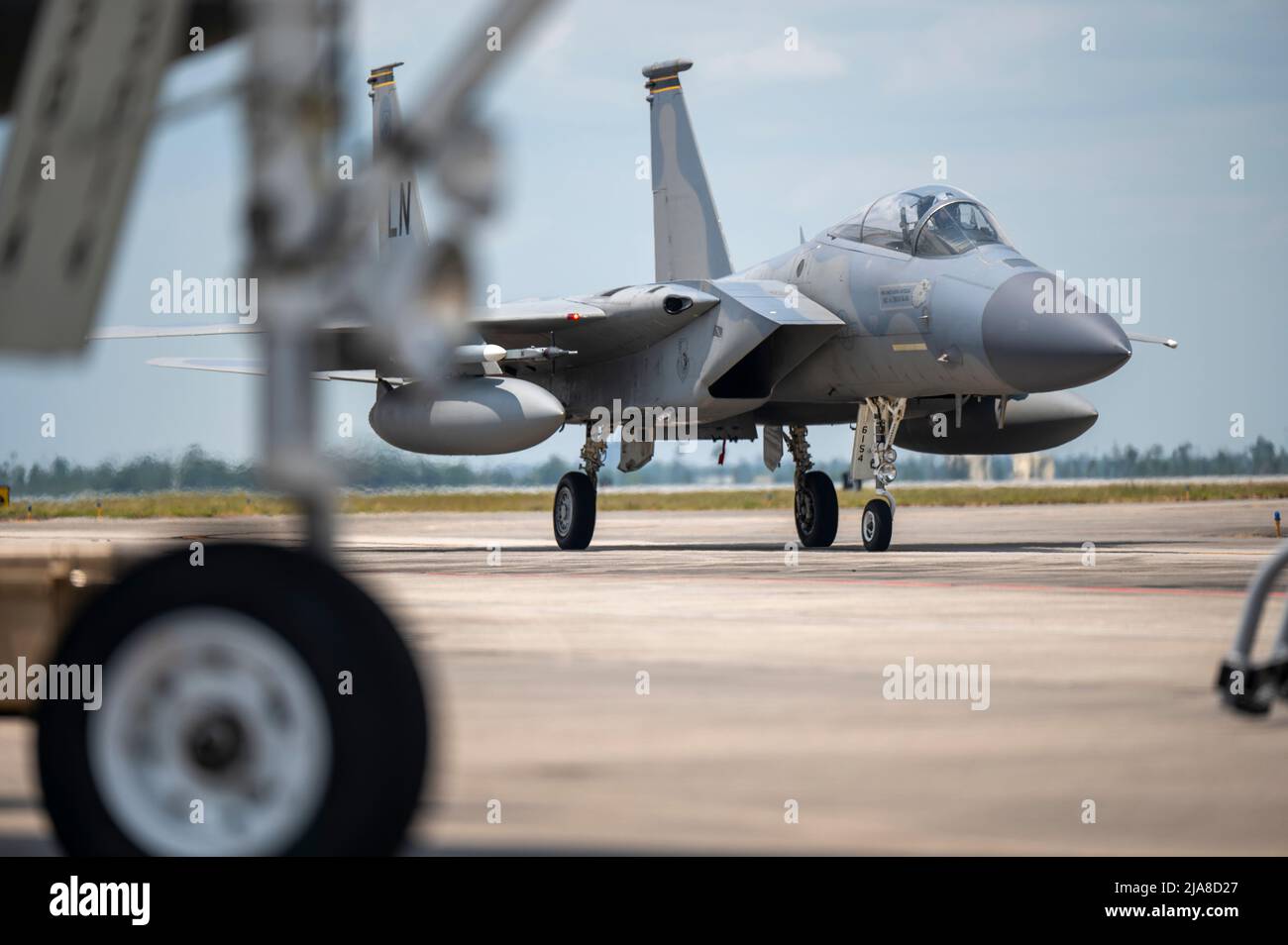 A U.S. Air Force F-15C Eagle assigned to the 131st Fighter Squadron ...