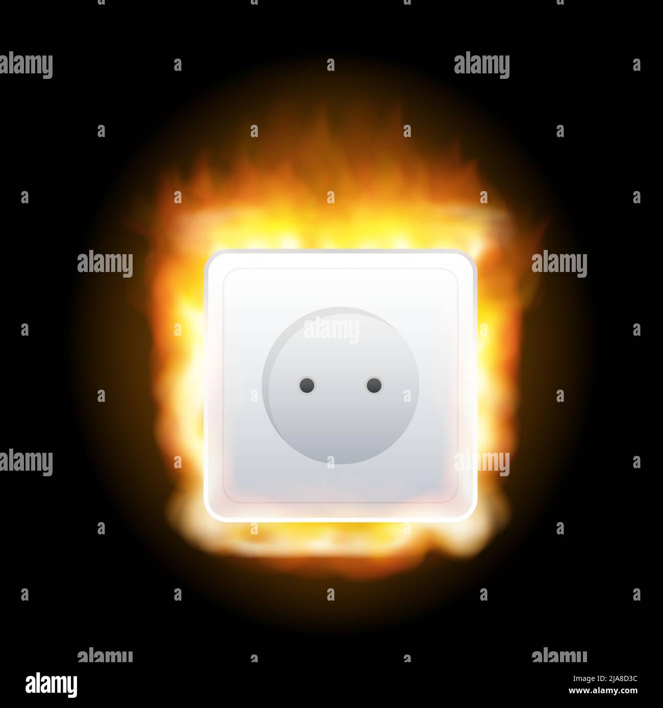 Mobile home on fire Stock Vector Images - Alamy