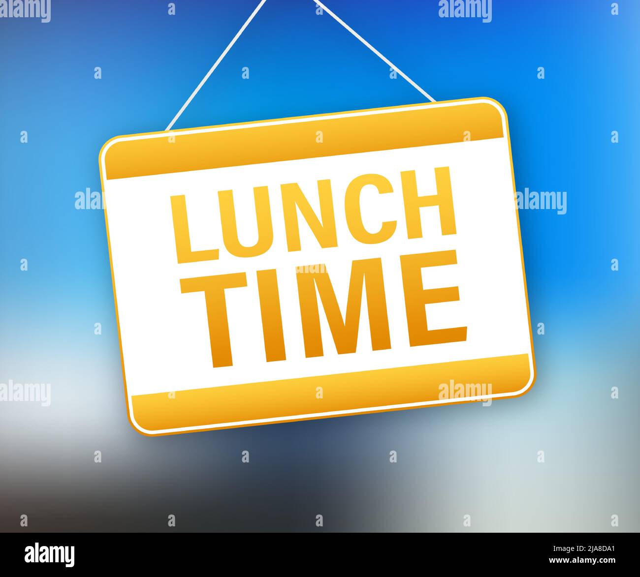 Flat icon with lunch time door sign on white background for cover ...