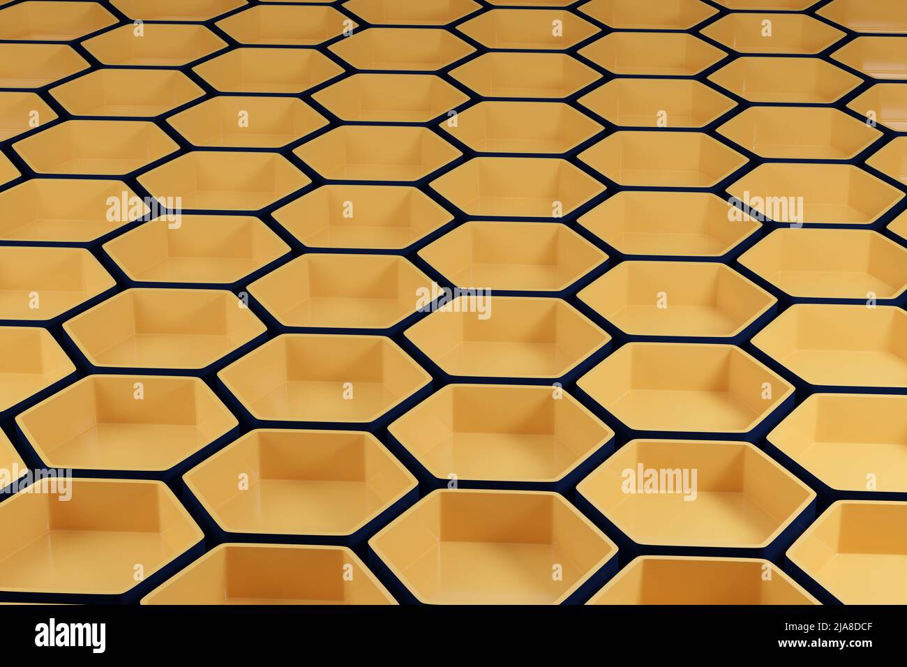 Yellow and black honeycomb background. 3d illustration Stock Photo - Alamy