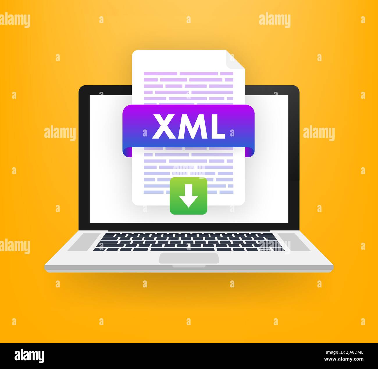 Flat xml for paper design. Flat isometric vector illustration. Design ...