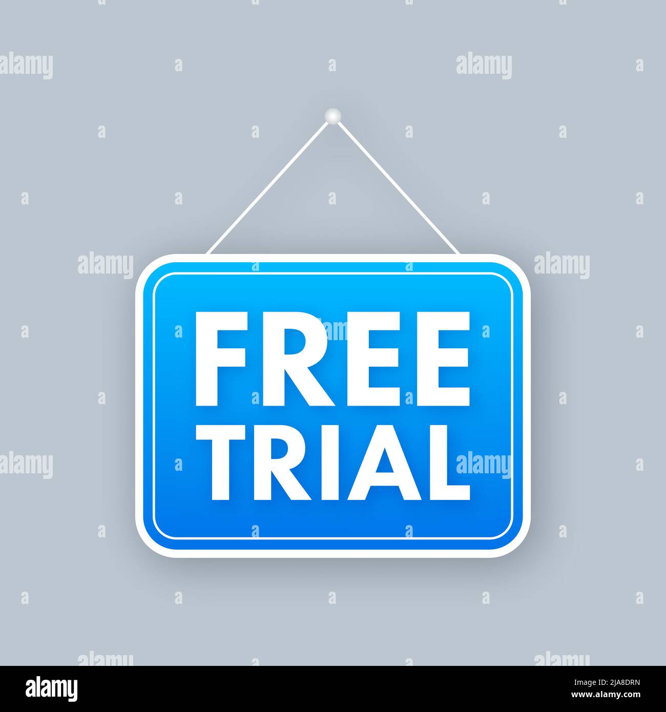 Free trial flat banner on gray background. Product advertising. Web ...