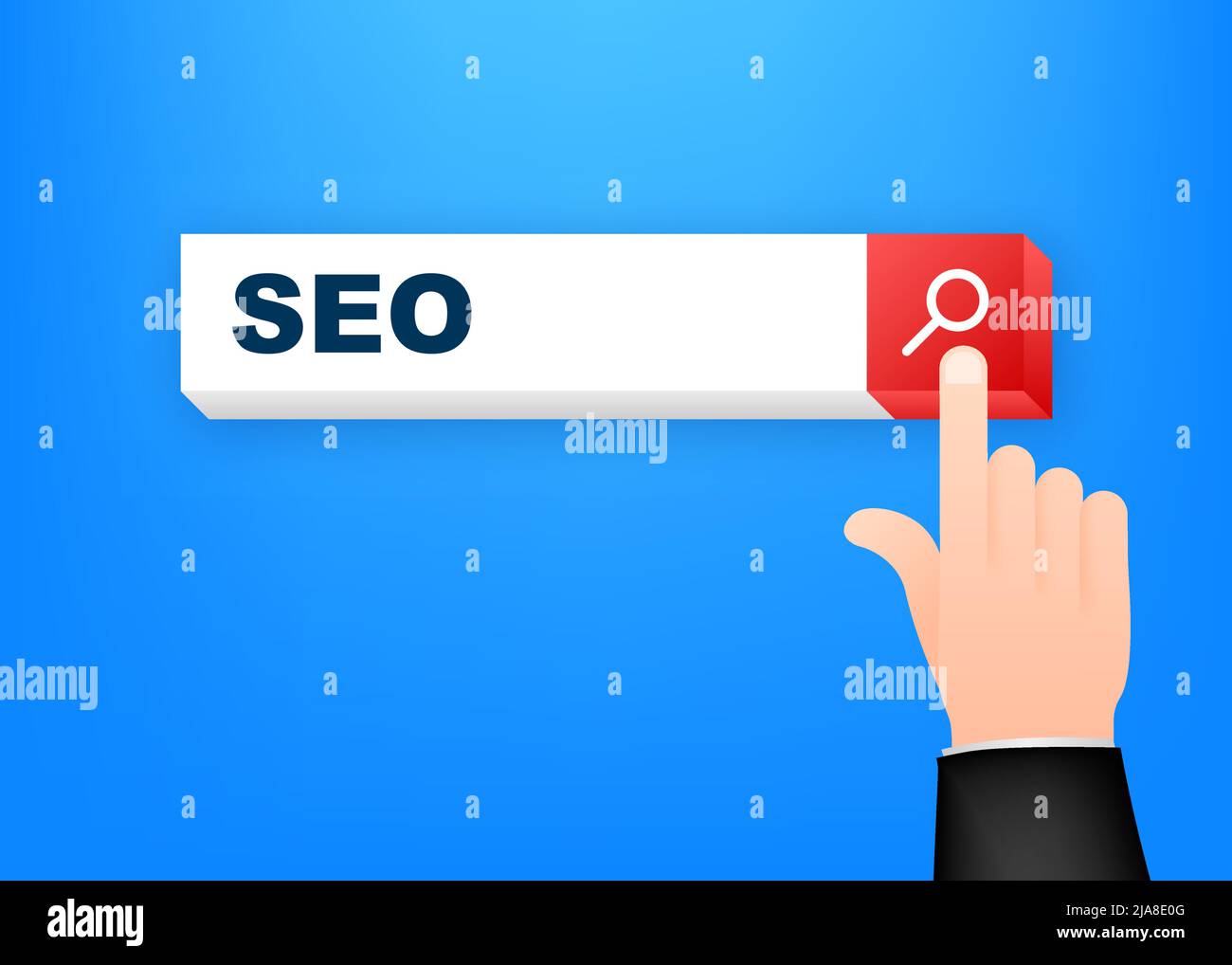 Flat Vector Stock Illustration Web Analytics Design Seo Search Line