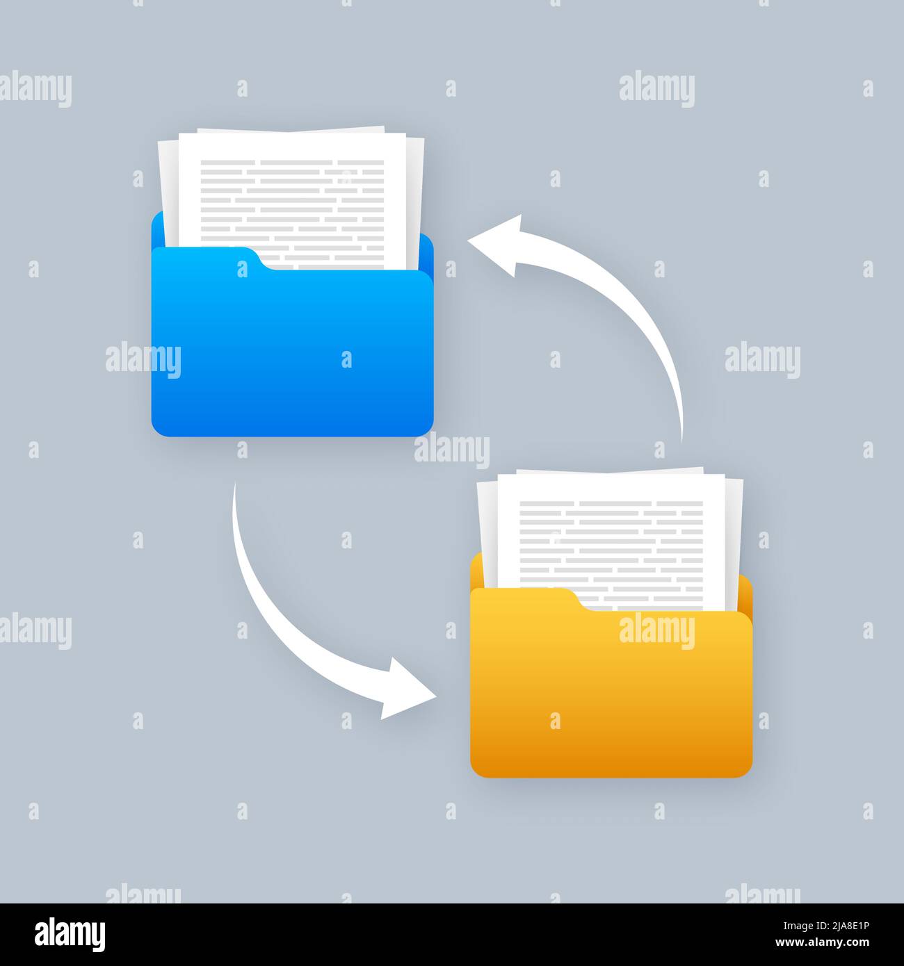 Flat icon with file exchange. Flat digital vector illustration. Cloud ...
