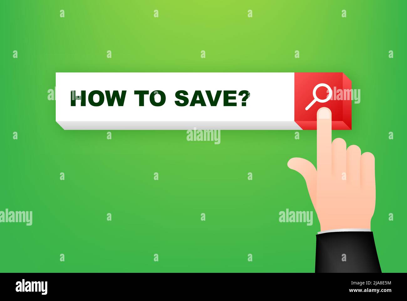 How to save search line on green background. Vector illustration Stock ...