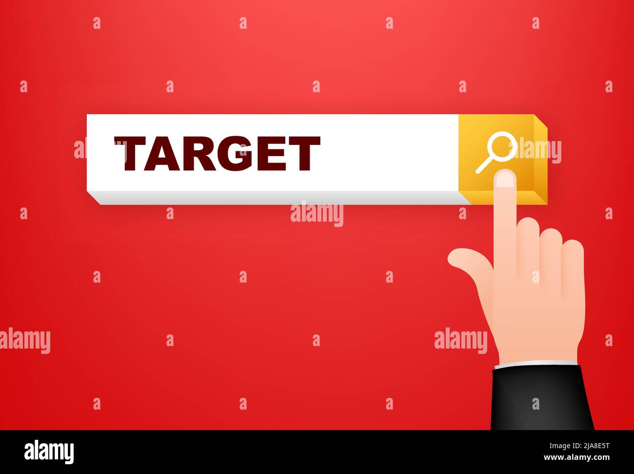 Target search line with flat icon concept market goal vector picture ...