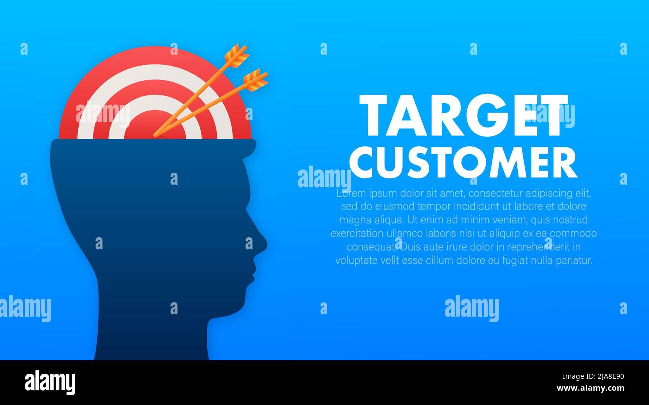 Target brain profile for medical design. Vector illustration. Business ...