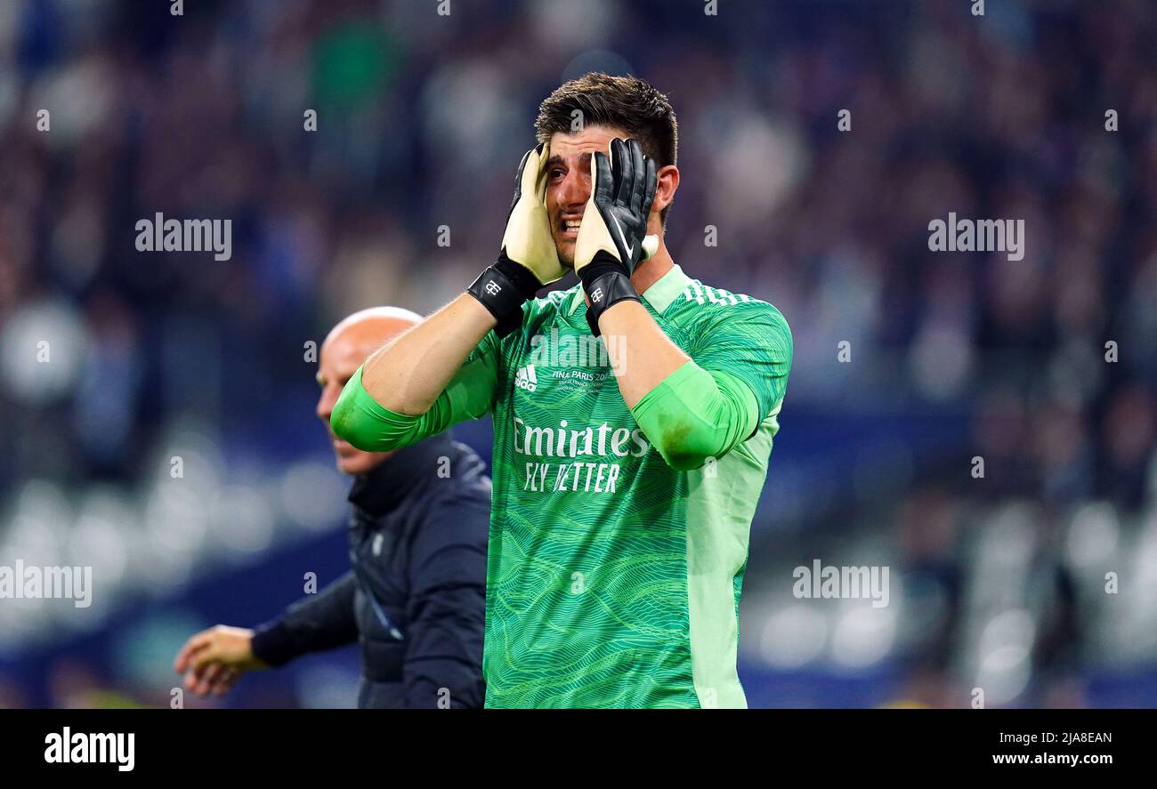 Real Madrid Goalkeeper Thibaut Courtois celebrates winning the UEFA ...
