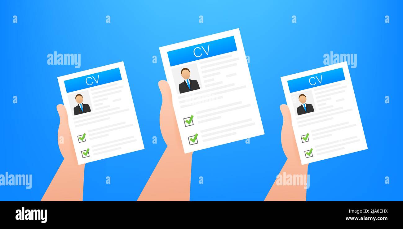 CV resume. Job interview concept. Writing a resume. Laptop with ...